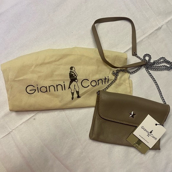 Gianni Conti | Bags | New With Tags Gianni Conti Taupe Leather Small ...